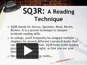 SQ3R: A Reading Technique presentation | free to download
