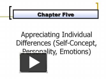 Appreciating Individual Differences (Self-Concept, Personality ...