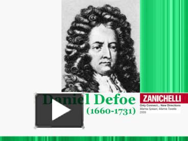 17. DANIEL DEFOE presentation | free to view