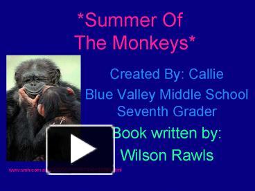 Summer Of The Monkeys presentation | free to view