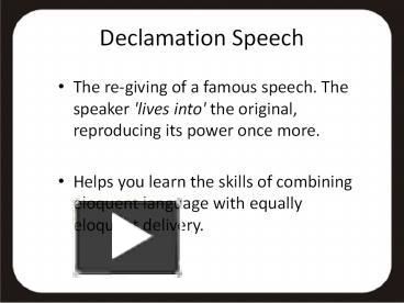 Declamation Speech presentation | free to view