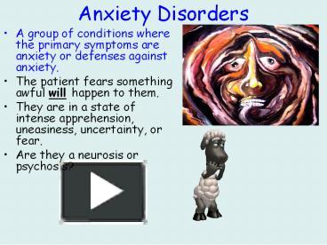 Anxiety Disorders presentation | free to view