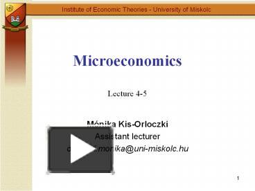 Microeconomics Lecture 4-5 presentation | free to download