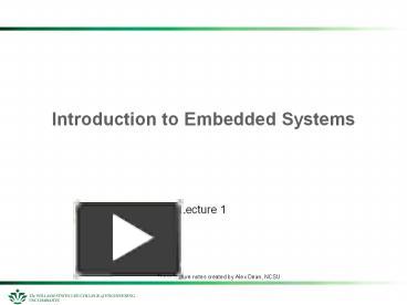 Introduction to Embedded Systems presentation | free to download