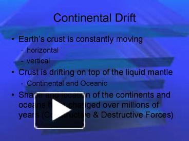 PPT – Continental Drift PowerPoint presentation | free to view - id ...