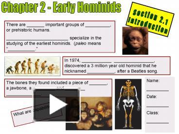 PPT – Chapter 2 Early Hominids PowerPoint presentation | free to view ...