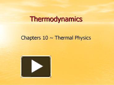 Thermodynamics presentation | free to view
