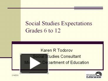 PPT – Social Studies Expectations Grades 6 to 12 PowerPoint ...