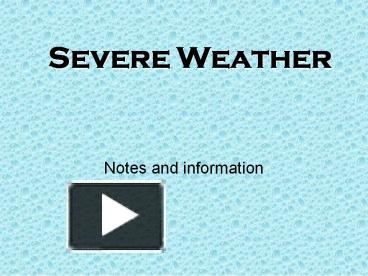 Severe Weather presentation | free to download