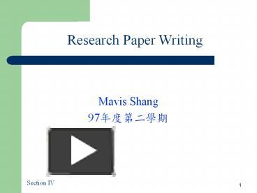Research Paper Writing presentation | free to download
