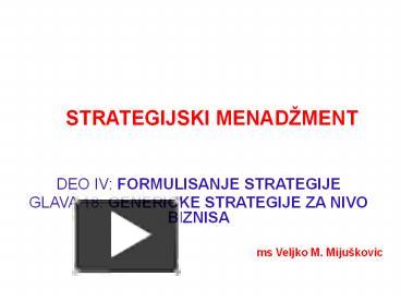 STRATEGIJSKI MENAD presentation | free to download