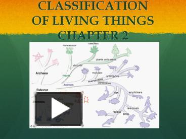 CLASSIFICATION OF LIVING THINGS CHAPTER 2 presentation | free to view