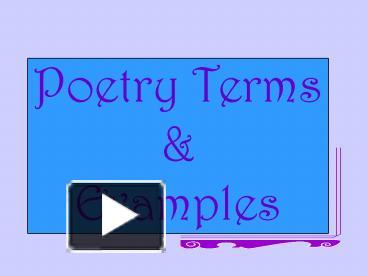 Poetry Terms presentation | free to view
