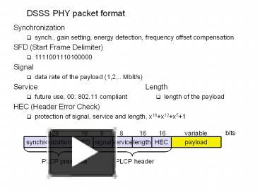 DSSS PHY packet format presentation | free to download