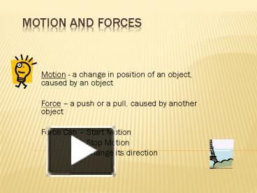 Motion and Forces presentation | free to download