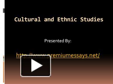 Cultural and Ethnic Studies presentation | free to download