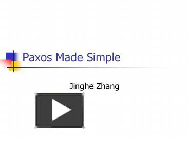 Paxos Made Simple presentation | free to download