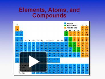 PPT – Elements, Atoms, and Compounds PowerPoint presentation | free to ...