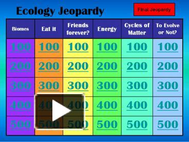 PPT – Ecology Jeopardy PowerPoint presentation | free to view - id ...