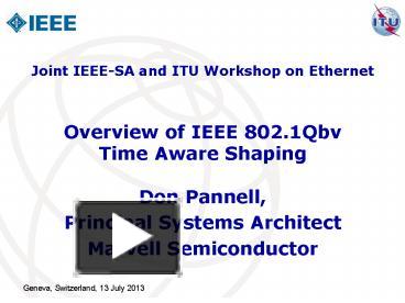 Overview of IEEE 802.1Qbv Time Aware Shaping presentation | free to download