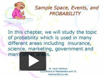 Sample Space, Events, and PROBABILITY presentation | free to view