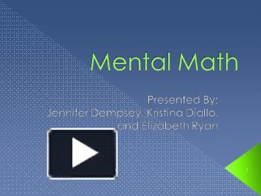 Mental Math presentation | free to view