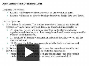 PPT – Plate Tectonics and Continental Drift PowerPoint presentation ...