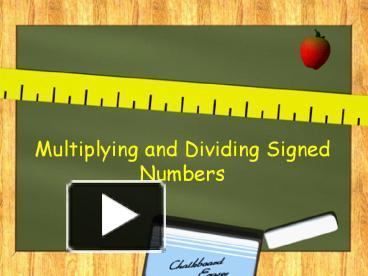 Multiplying and Dividing Signed Numbers presentation | free to download