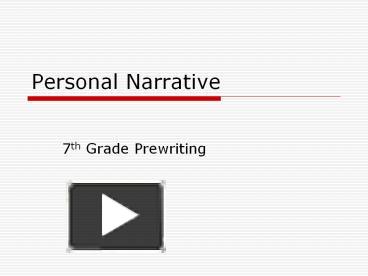 Personal Narrative presentation | free to download