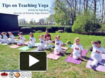 Tips on Teaching Yoga presentation | free to download