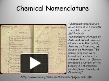 PPT – Chemical Nomenclature PowerPoint presentation | free to download ...