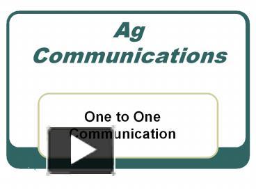 Ag Communications presentation | free to download
