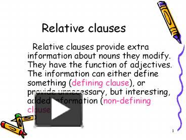 Relative clauses presentation | free to download