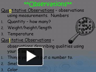 PPT – **Observations** PowerPoint presentation | free to view - id ...