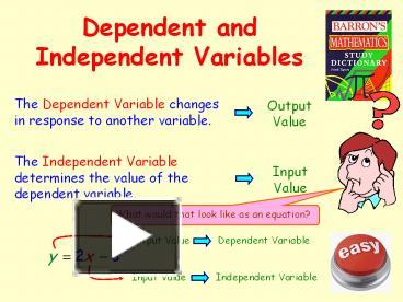 Dependent and Independent Variables presentation | free to download