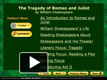 The Tragedy of Romeo and Juliet by William Shakespeare presentation ...