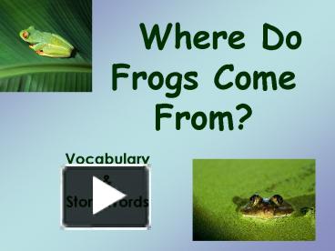 PPT – Where Do Frogs Come From PowerPoint presentation | free to view ...