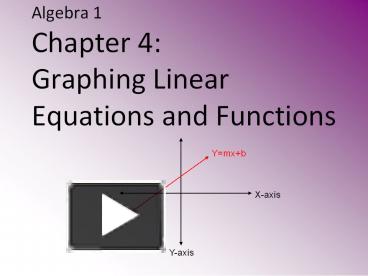 Algebra 1 Chapter 4: Graphing Linear Equations and Functions ...