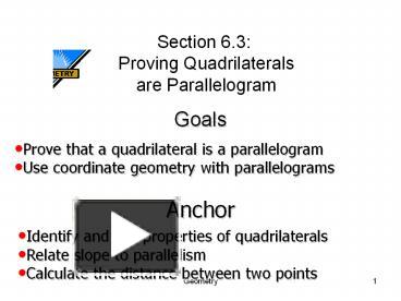 PPT – Section 6.3: Proving Quadrilaterals are Parallelogram PowerPoint ...