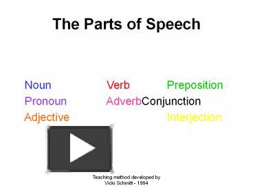 The Parts of Speech presentation | free to download