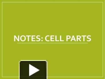 PPT – NOTES: CELL PARTS PowerPoint presentation | free to download - id ...