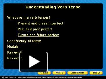 Understanding Verb Tense presentation | free to download