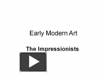 Early Modern Art presentation | free to download