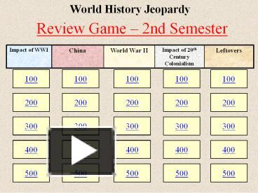 World History Jeopardy presentation | free to download