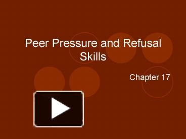 Peer Pressure and Refusal Skills presentation | free to view