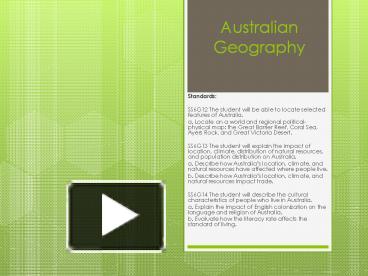 PPT – Australian Geography PowerPoint presentation | free to view - id ...