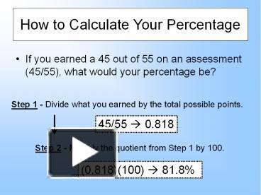 How to Calculate Your Percentage presentation | free to download