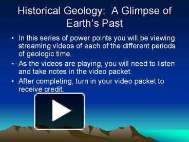 PPT – Historical Geology: A Glimpse of Earth PowerPoint presentation ...