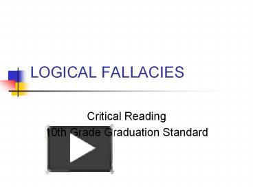 LOGICAL FALLACIES presentation | free to download