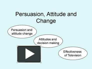 PPT – Persuasion, Attitude and Change PowerPoint presentation | free to view - id: 769222-YjRhY